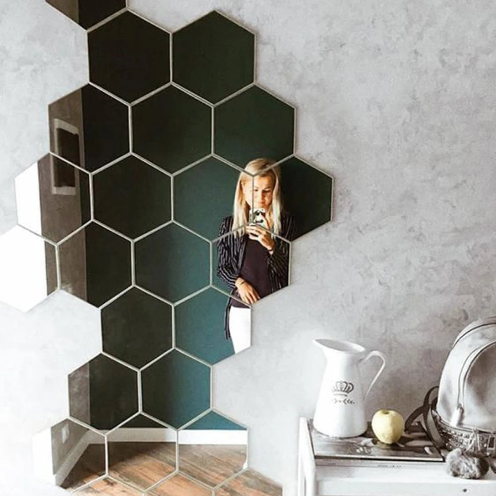 Hexagon Mirror Wall Sticker 12-Piece Set – BRECK + FOX